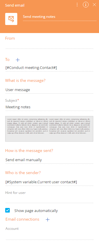 Send emails via business processes | Creatio Academy