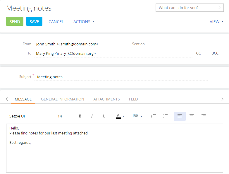 Send emails via business processes | Creatio Academy
