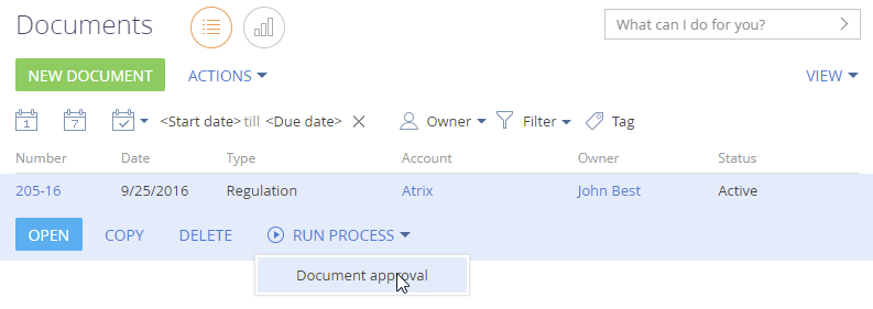 Configure a document approval process | Creatio Academy
