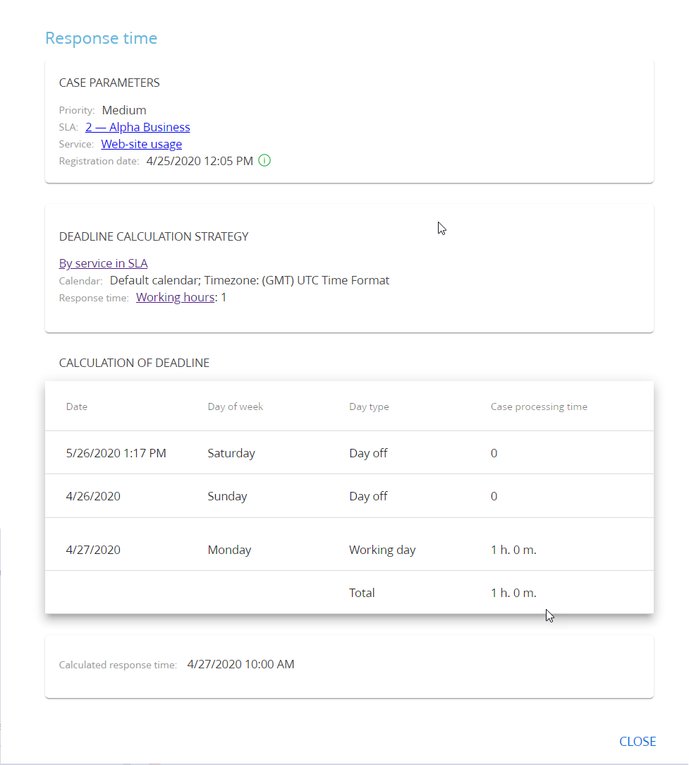 Calculate response and resolution time | Creatio Academy