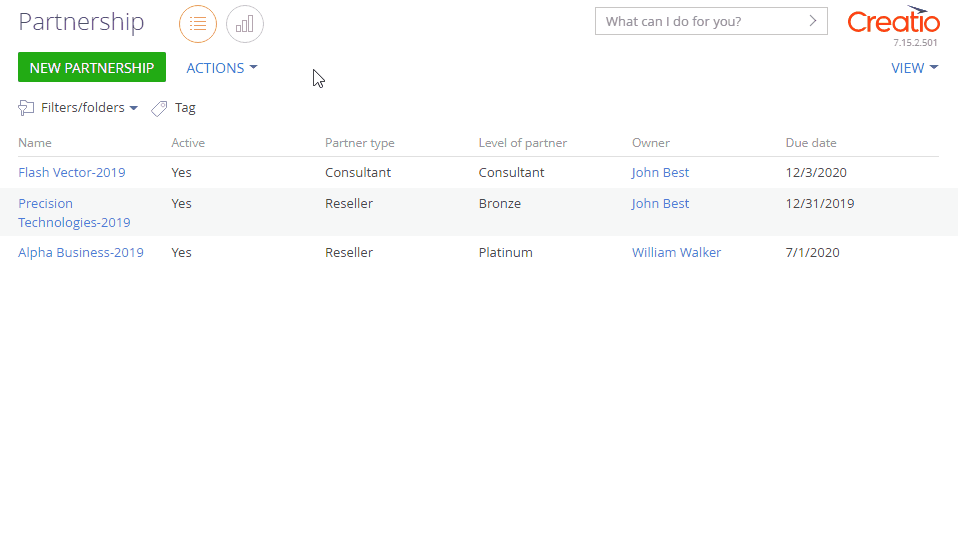 Example of setting up a partner program | Creatio Academy