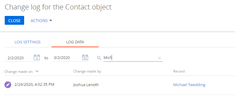 View the change log | Creatio Academy