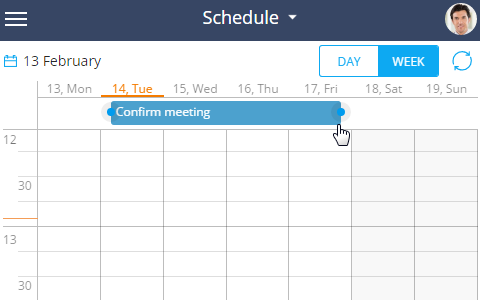 Work with the mobile app calendar | Creatio Academy