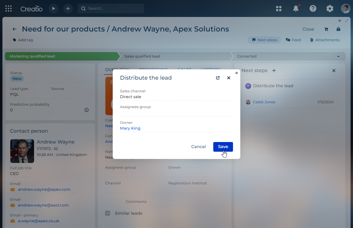 Lead FAQ | Creatio Academy