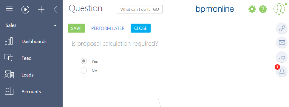 [User dialog] process item