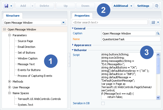 User task designer Interface